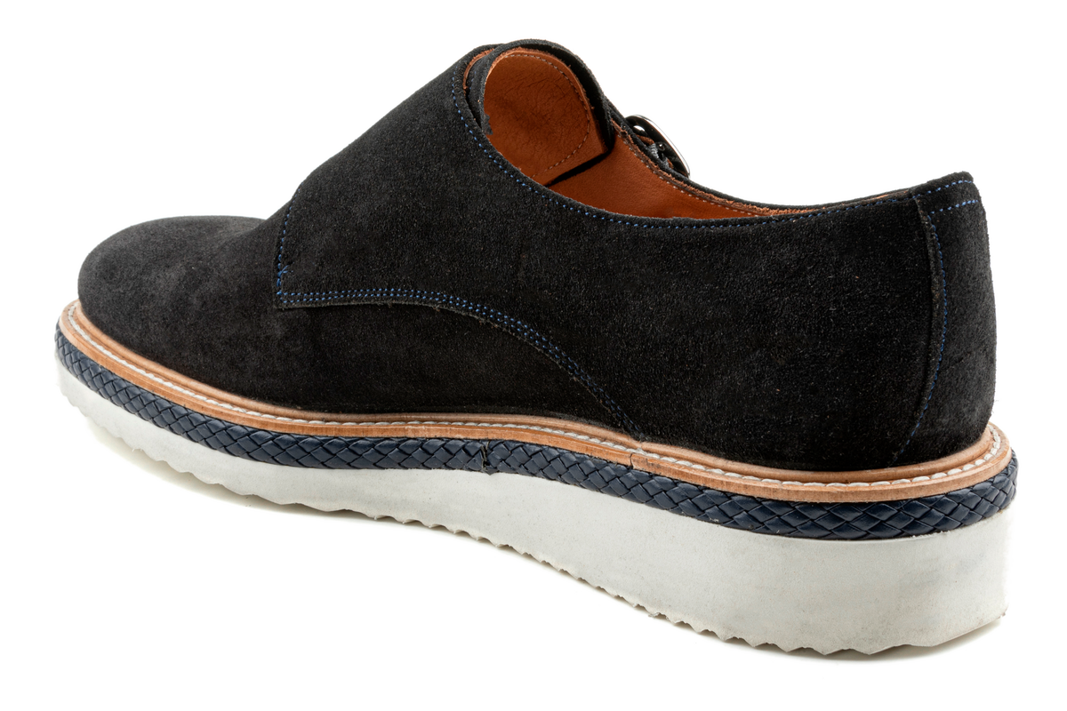 Suede Double Monk Strap Shoesmonk Strap Sneakers Navy Monk Strap Dre Debbano