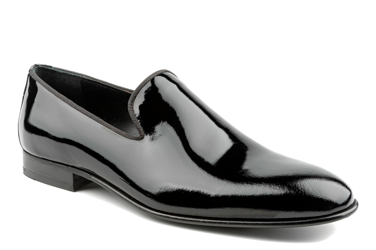 Ibo Black Patent Leather Loafers Men's Must Have Tuxedo Slip Ons, Pale ...