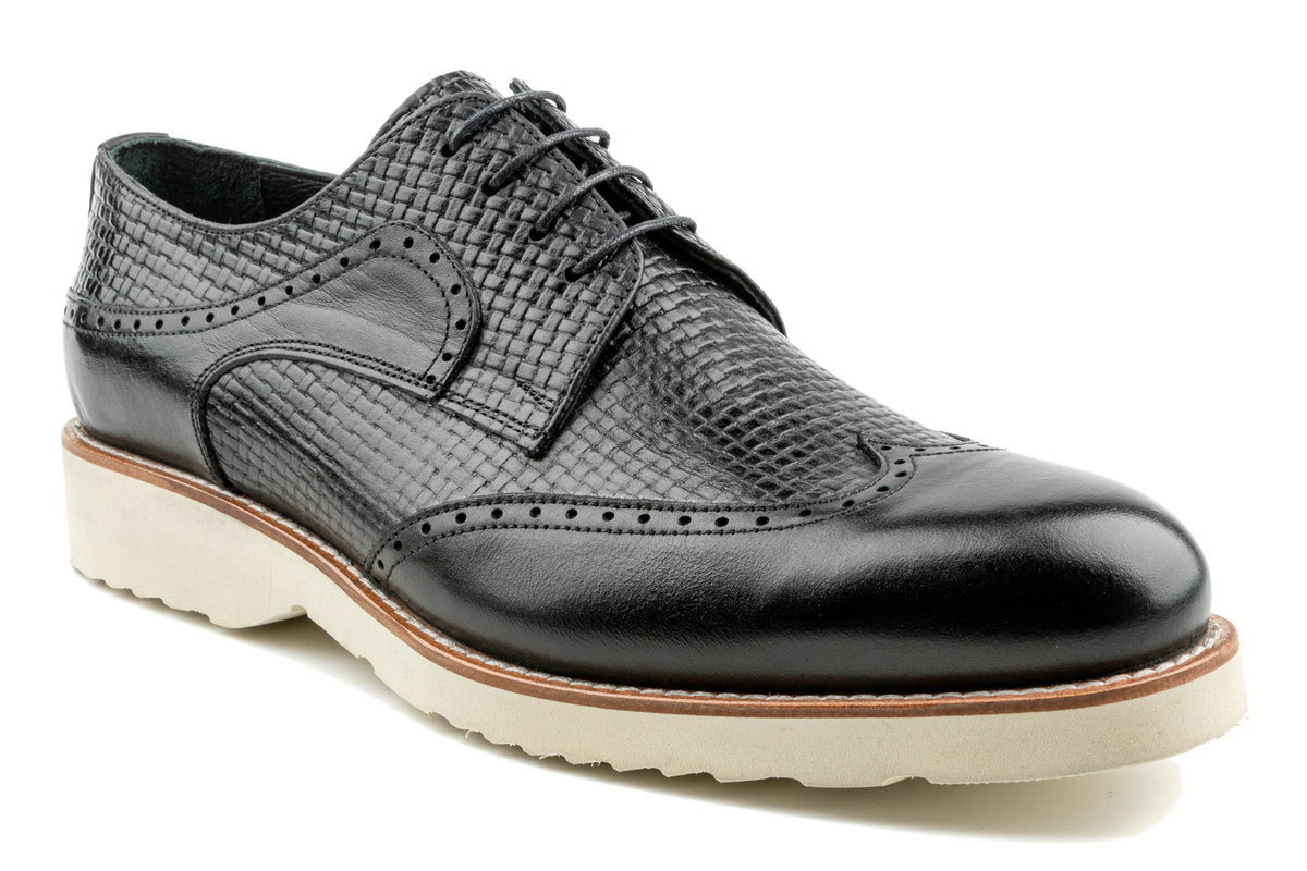 Debbono Poe Derby Style Men's Dress Sneakers, Top Grain Leather Emboss ...