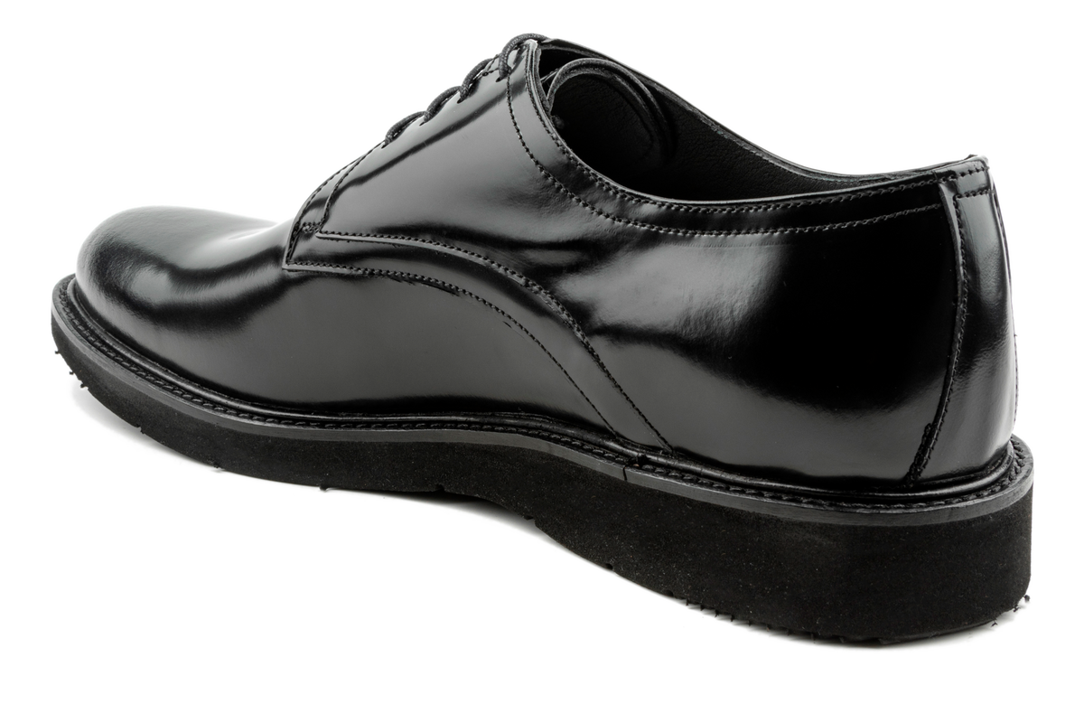 Black Patent Leather Derby Shoes For Men, Plain Toe Derby Shoes for Bu ...