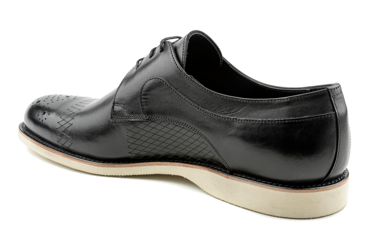 Kai Men's Dress Shoes, Black Dress Sneakers, Top Grain Anilline Tanned ...