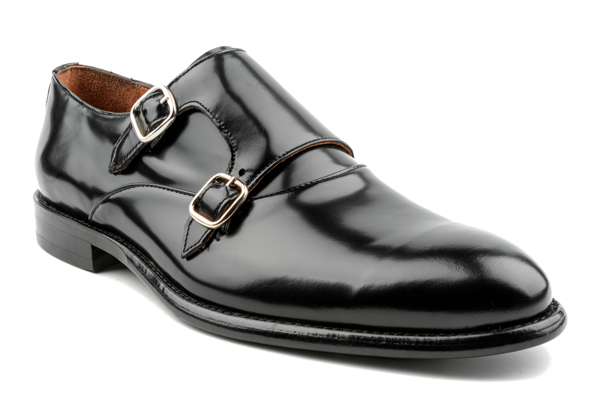 Mens Monk Dress Shoes, Patent Leather Monk Strap Shoes, Black Monk Str ...