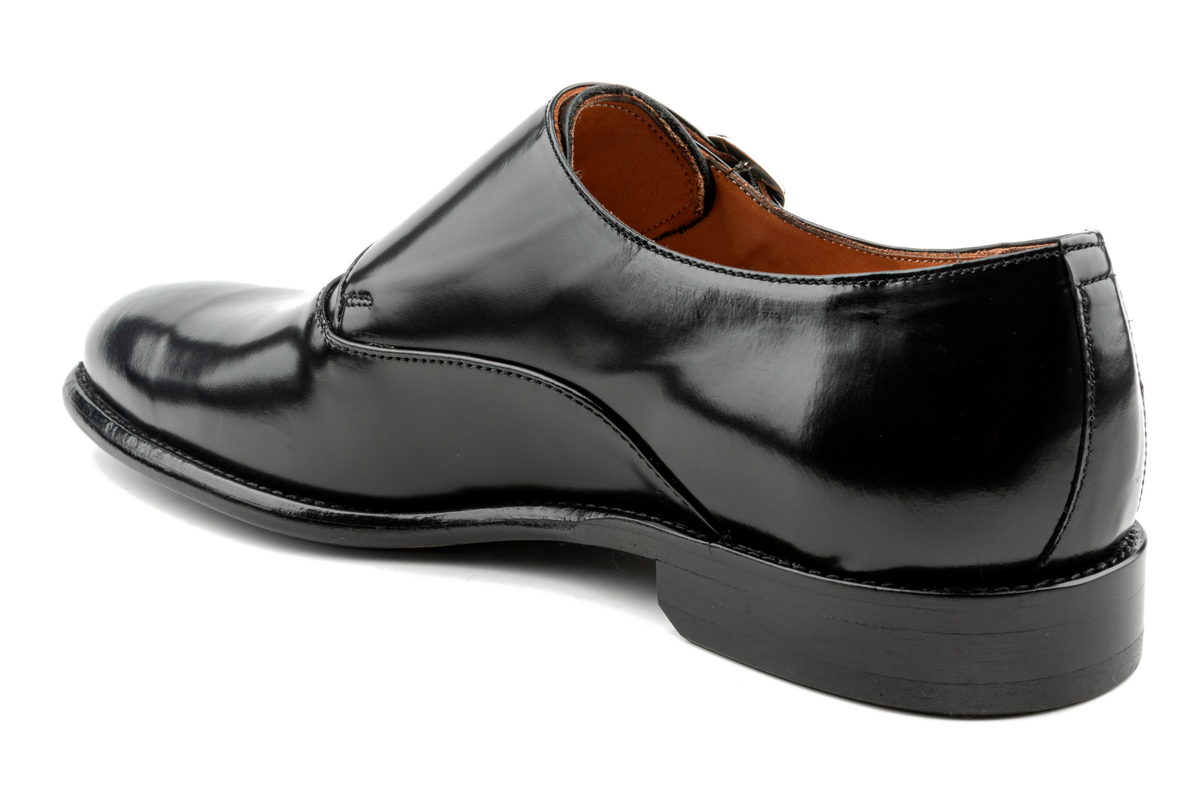 Mens Monk Dress Shoes Patent Leather Monk Strap Shoes Black Monk Str